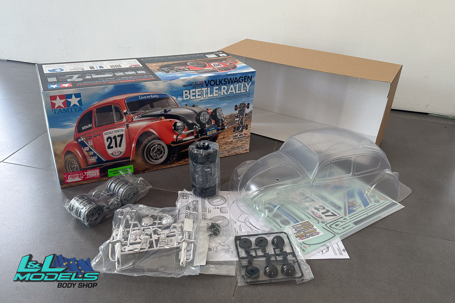 Tamiya VW Beetle Rally body set and wheels - ORIGINAL – needabiggershed